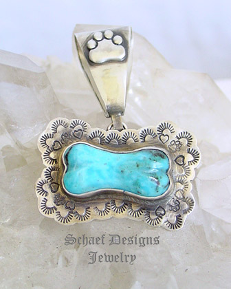 Schaef Designs Blue turquoise & Sterling silver hand stamped ...