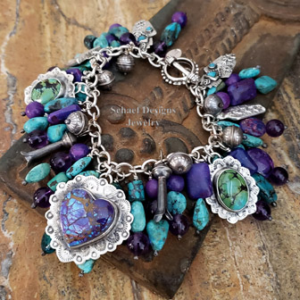 Schaef Designs Purple Turquoise Heart Squash Blossom Kachina ...