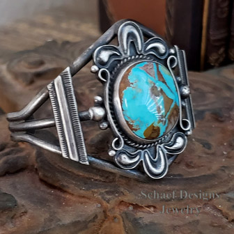Dean Sandoval Royston Turqoise & Sterling Silver cuff bracelet | Native ...