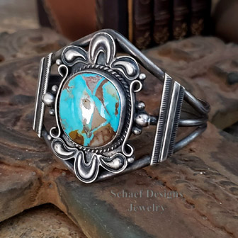 Dean Sandoval Royston Turqoise & Sterling Silver cuff bracelet | Native ...