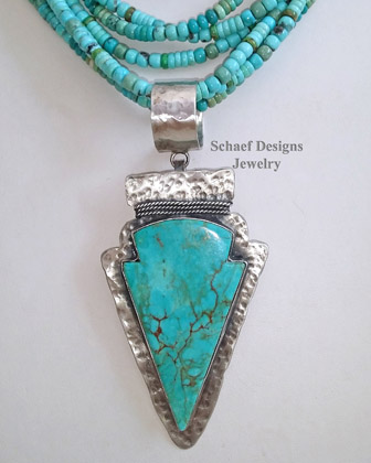 Schaef Designs Kingman Turqouise Arrowhead & sterling silver Large ...