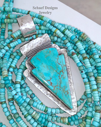Schaef Designs Kingman Turqouise Arrowhead & sterling silver Large ...
