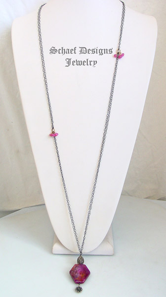 Schaef Designs black silver ruby necklace | New Mexico